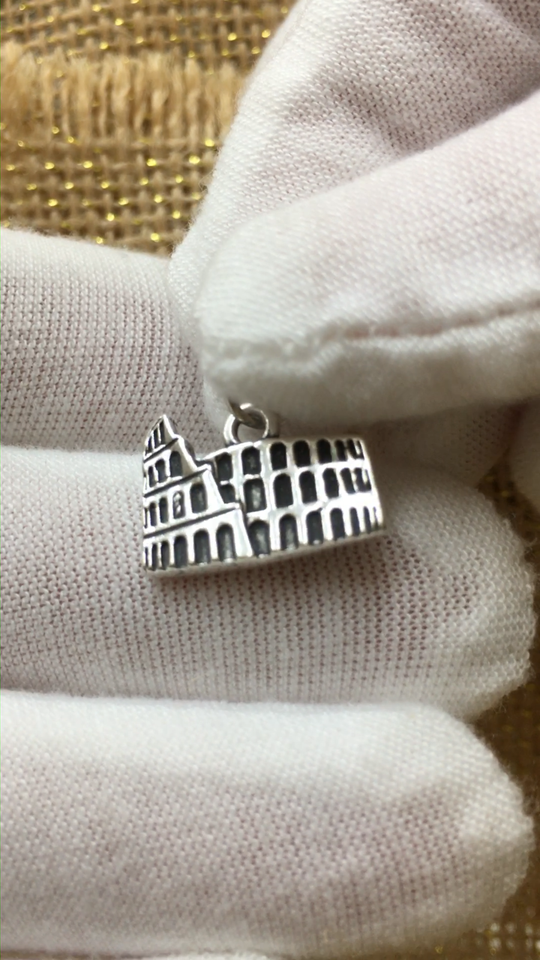 Sterling Silver Roman Colosseum Flavian Amphitheatre Coliseum Charm or ...