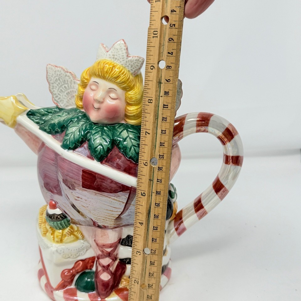 Department 56 Teapot Sugar Plum Fairy Christmas Teapot Candy Cane/Holly ...