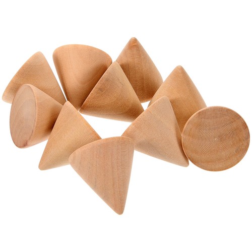 10pcs 3.1cm DIY Cone Unpainted Wooden Cone Shape Ornamnet Craft ...