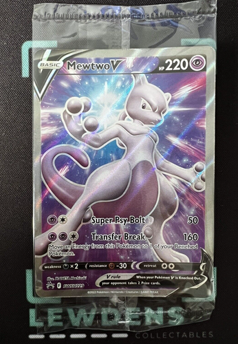 Mewtwo V - SWSH229 - Full Art - SEALED - SWSH Black Star Promo ...