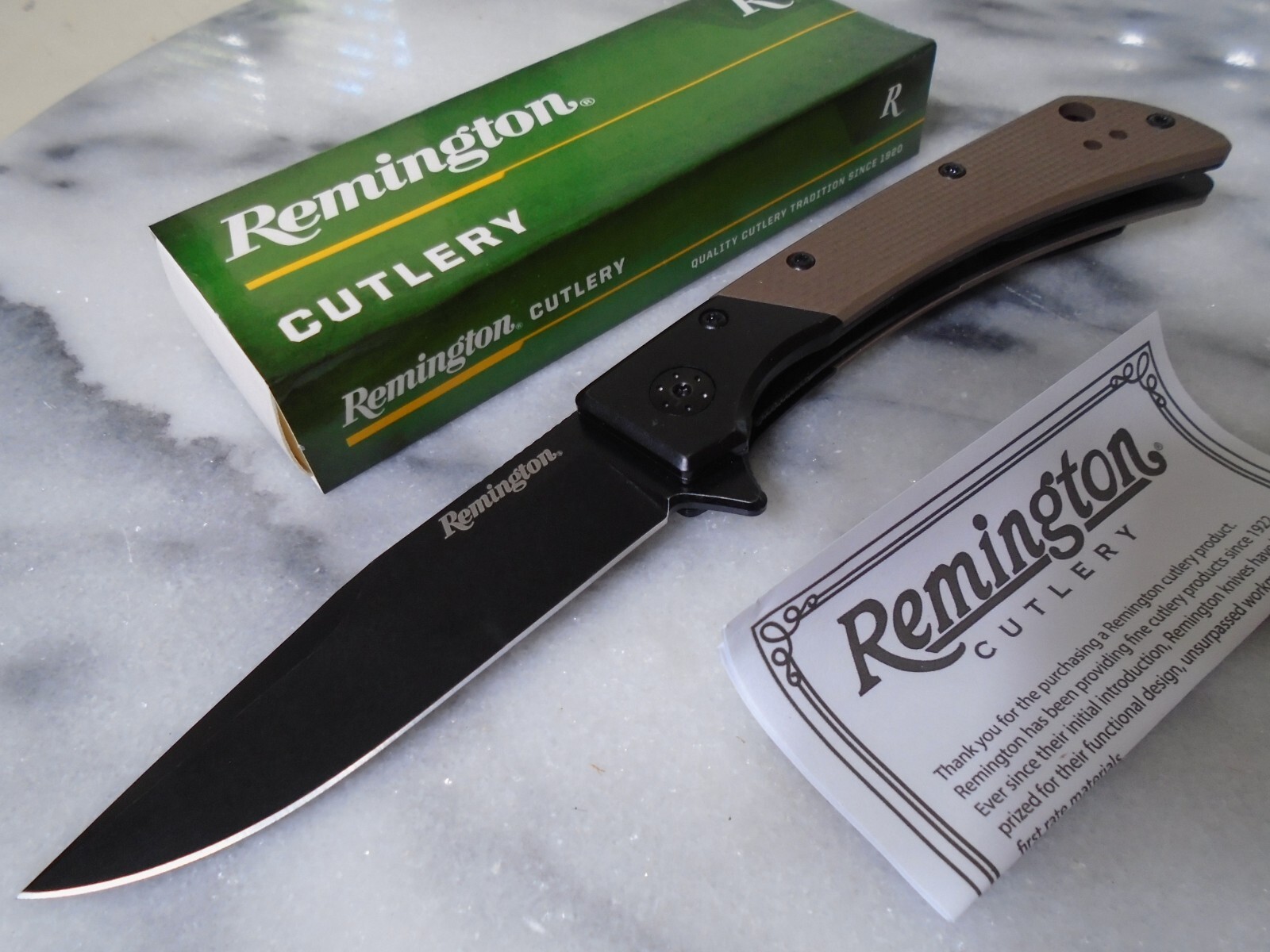 Remington Ball Bearing Pivot Tactical Pocket Knife D2 G10 Folder 15667 ...