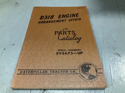 CATERPILLAR D318 ENGINE PARTS CATALOG BOOK 5V5675 - UP | eBay