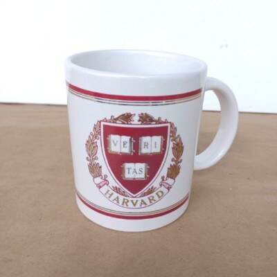 Vintage Harvard University Veritas Coffee Mug Cup Gold Trim Ivy Crest ...
