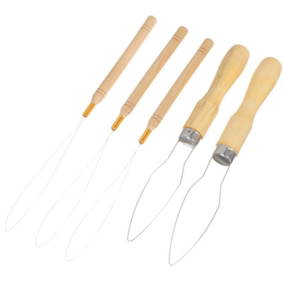 5PCS Wood Beard Beads Hair Extension Tools Wooden Threader Bead ...