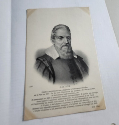 early 1900 portrait " GALILEO GALILEE " FRENCH POST CARD CARTE POSTALE ...