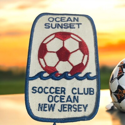 Ocean Sunset Soccer Club Ocean New Jersey Embroidered Patch Red White ...