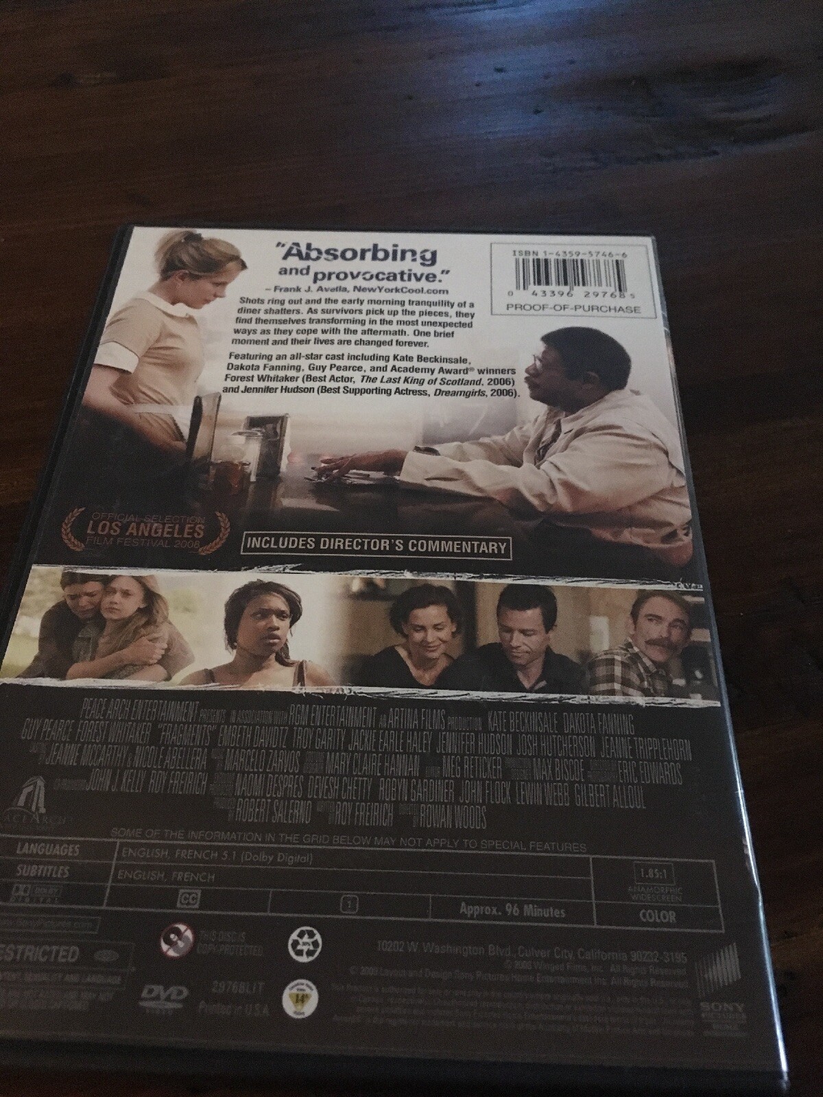 Fragments DVD Kate Beckinsale Forest Whitaker Dakota Fanning Guy Pearce ...