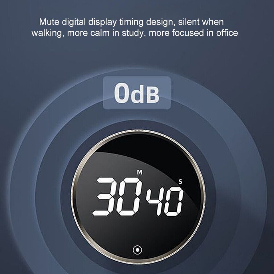 NEW Digital Round Timer Manual Countdown Alarm Rotary Clock Magnetic ...
