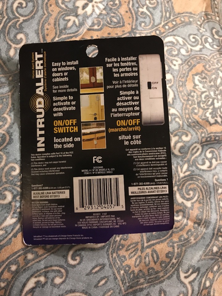 INTRUD ALERT NEW INTRUDER or TODDLER HOME ALARM SYSTEM | eBay