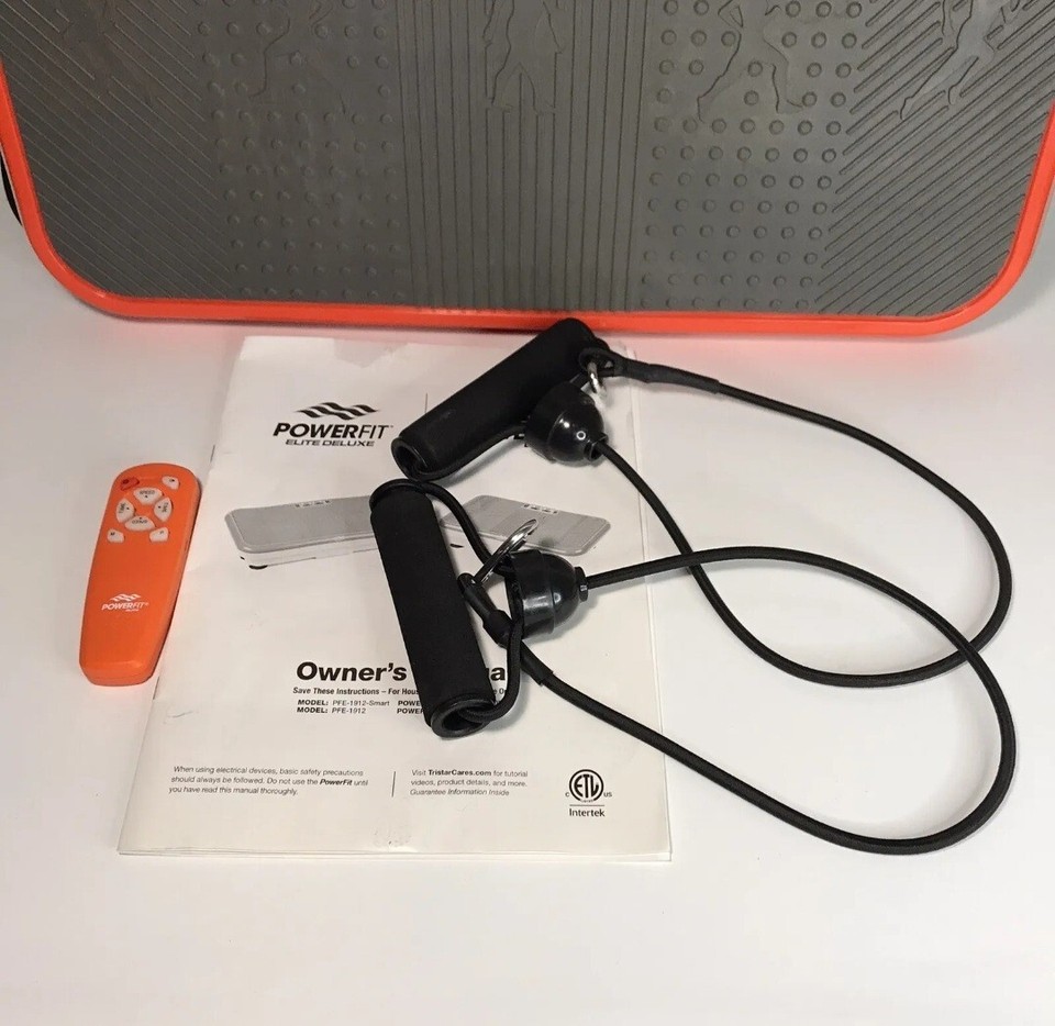 Power Fit Elite Deluxe Vibration Plate Exercise Machine w/Resistance ...