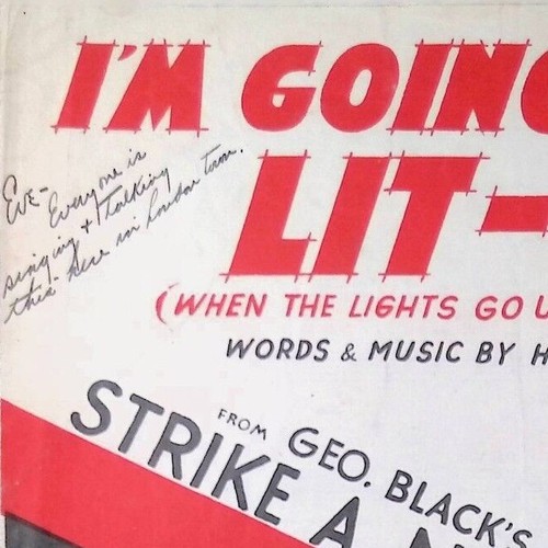 1943 "I'm Going To Get Lit-Up" London WWII Sheet Music Great Note On ...