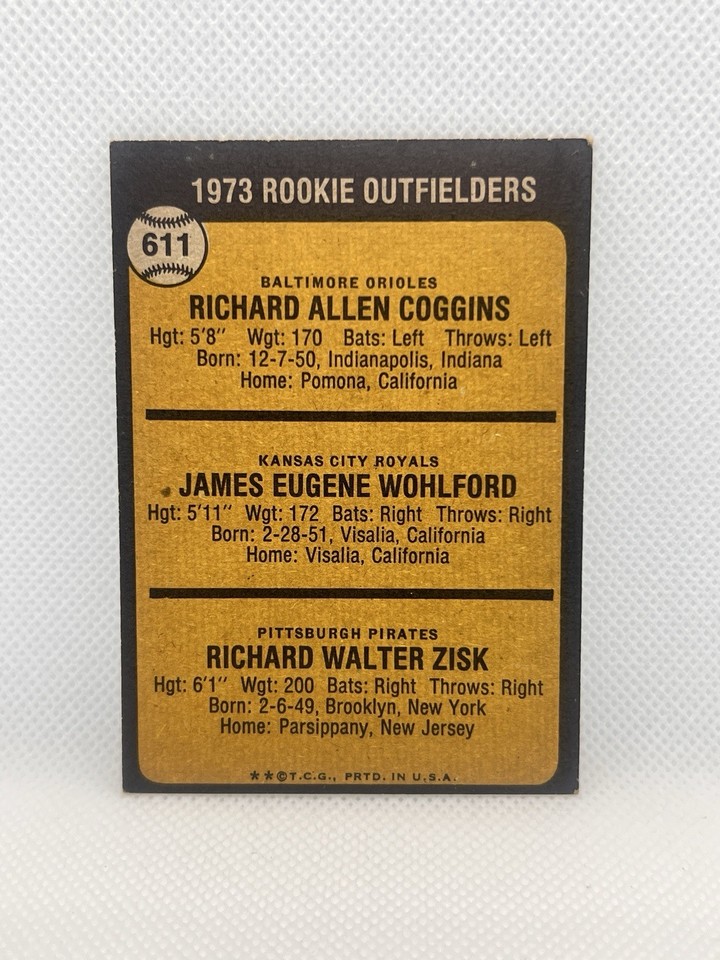 1973 Topps - High Number Richie Zisk, Jim Wohlford, Rich Coggins #611 ...