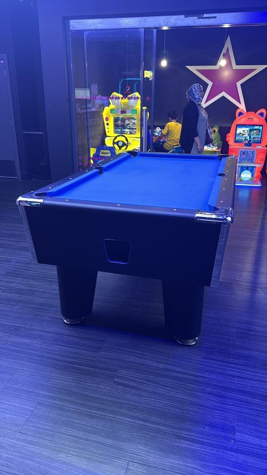 7FT x 4FT Excel Coin/Token Operated Pool Table – Blue Cloth + 100 ...