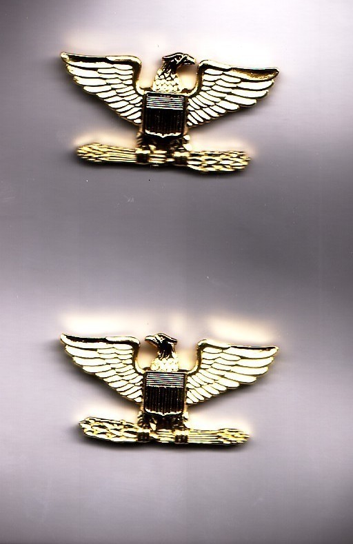 Pair of half size Colonels Eagles Insignia with gold finish | eBay