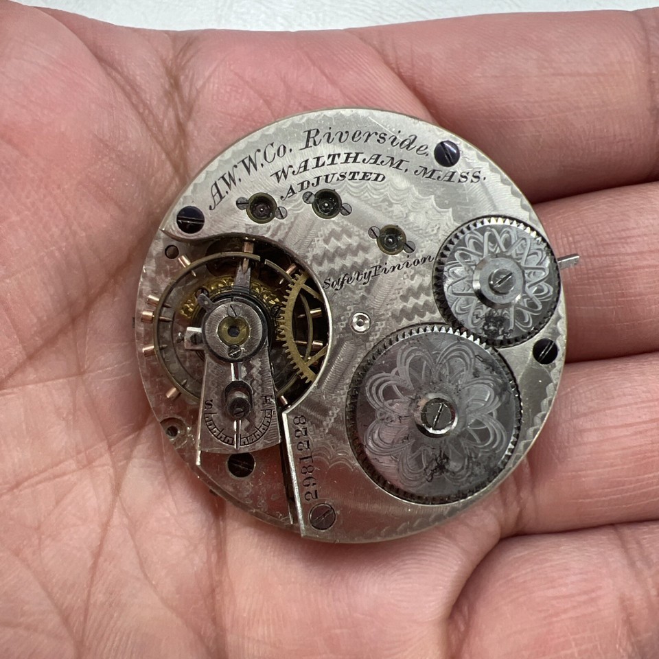 16s A.W.W. Co. Riverside Waltham 1885 Pocket Watch Movement & Dial (For ...