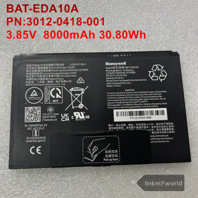 BAT-EDA10A 3012-0418-001 Original Battery 8000mAh For Honeywell Barcode ...