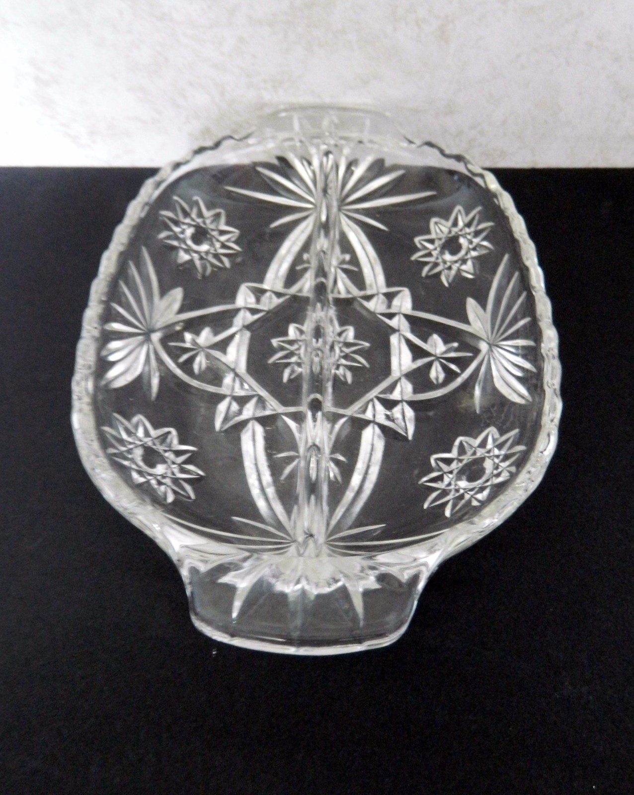 Star of David Pattern Anchor Hocking EAPC Oval Relish Divided Tab ...