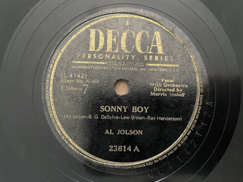 DECCA Record 78 rpm 23614 AL JOLSON Sonny Boy / My Mammy #1 | eBay