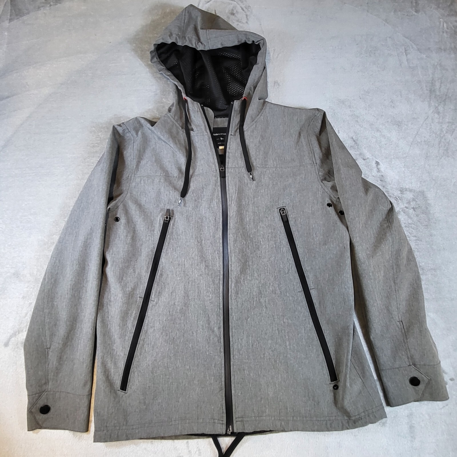 Modern Amusement Wind Breaker Jacket Men's Large Gray… - Gem