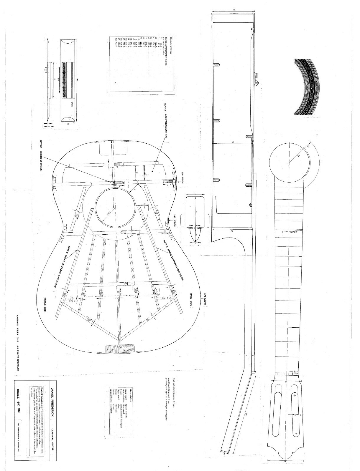 Friederich guitar PLANS - to make a classical guitar - actual size | eBay