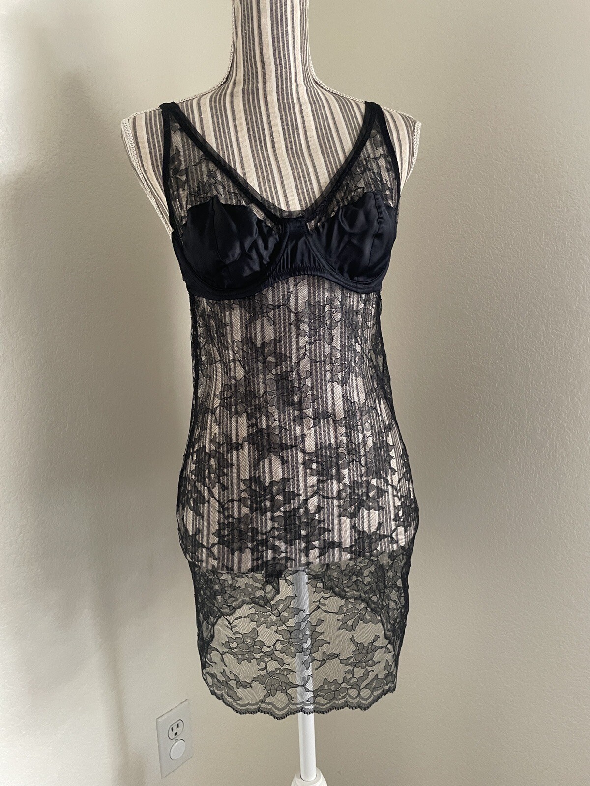 Victoria's Secret Romantic Sheer Slip Teddy Dress Flo… - Gem