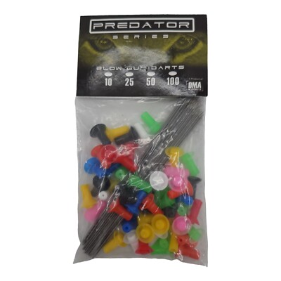 Predator Blowgun Target Darts BGD50 Pack of 50 Long Shaft Sharp Tip ...
