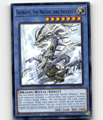 Yugioh Sauravis, the Ancient and Ascended Amazing Defenders Rare | eBay