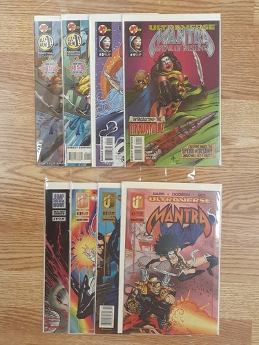 Lot of 8 Mantra Comic Books Ultraverse Spear of Destiny Menace of Coven ...