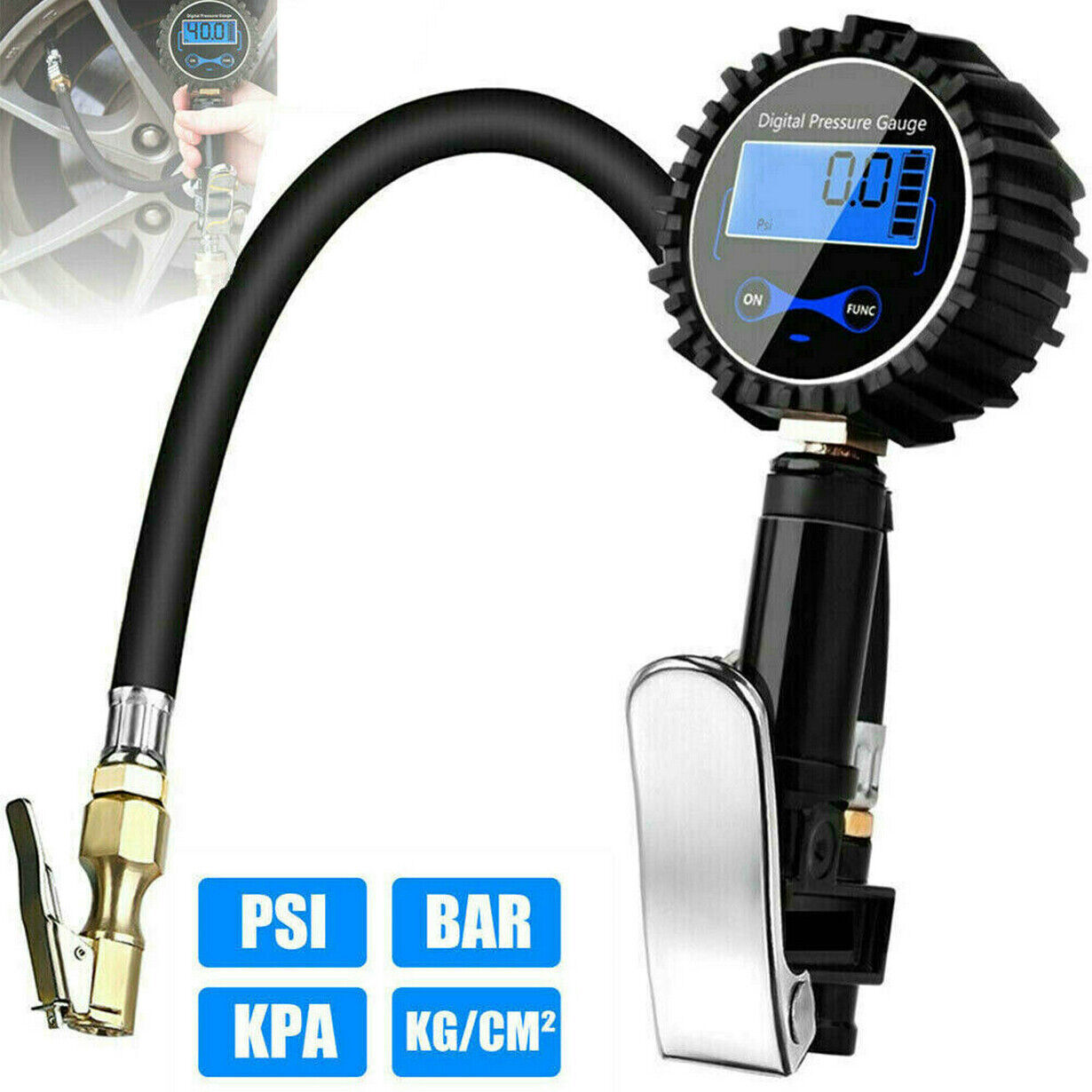 Universal Digital Tire Barometer 200 PSI Auto Tire Air Pressure Tester ...