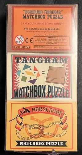 New 3 Matchbox Puzzles Brainteasers Pocket Games | eBay