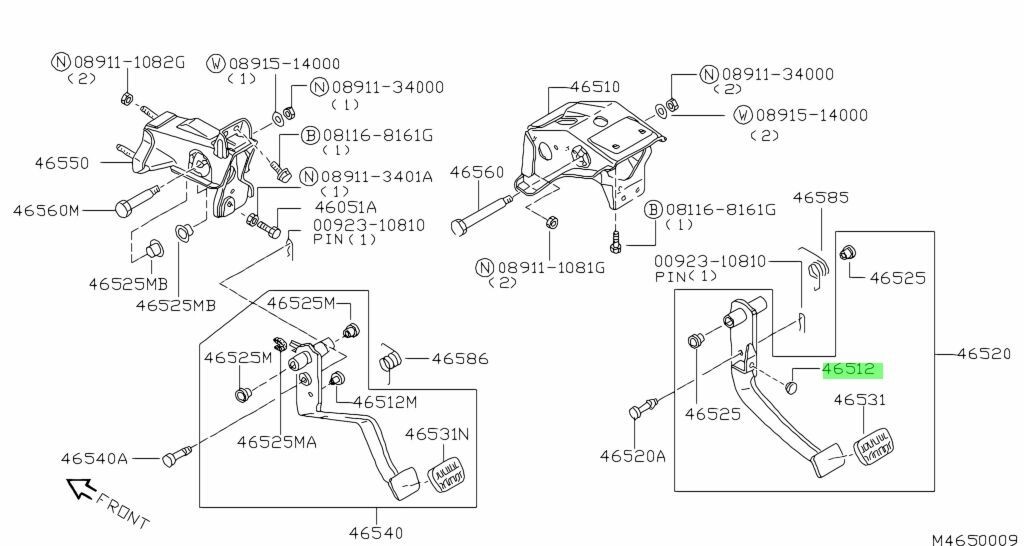 Nissan 46512-H0101 Brake Pedal Rubber Return Stopper Genuine OEM New ...