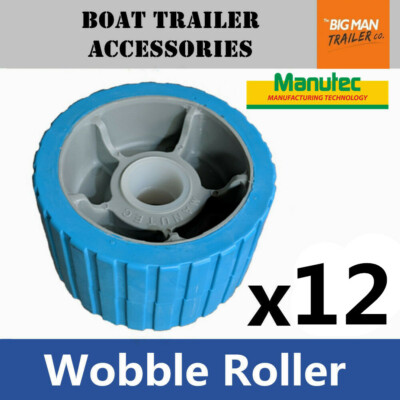 12x MANUTEC Boat Trailer Wobble Roller 3"x5" Poly Wobble Rollers Blue ...