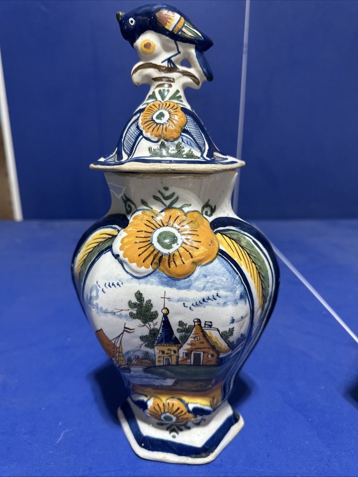 Dutch Delft Polychrome Jar 18th Century Hand Painted Lidded Jars | eBay