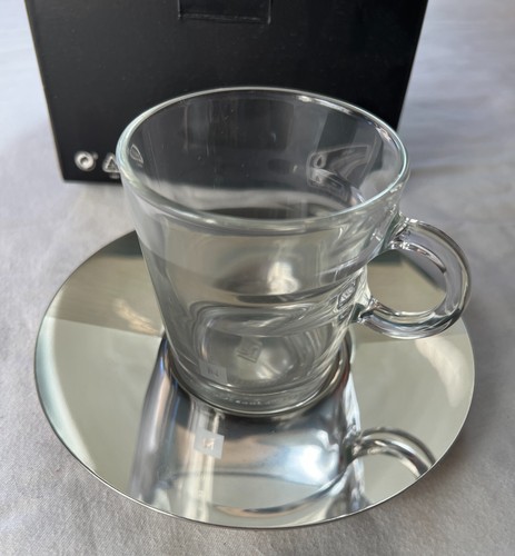 Nespresso VIEW Lungo Cup Clear Glass Coffee Mug with Saucer New | eBay