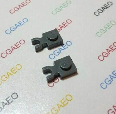 2 x Lego 4085c Plate, Modified 1 x 1 with Clip Vertical - Type 3 (thick ...