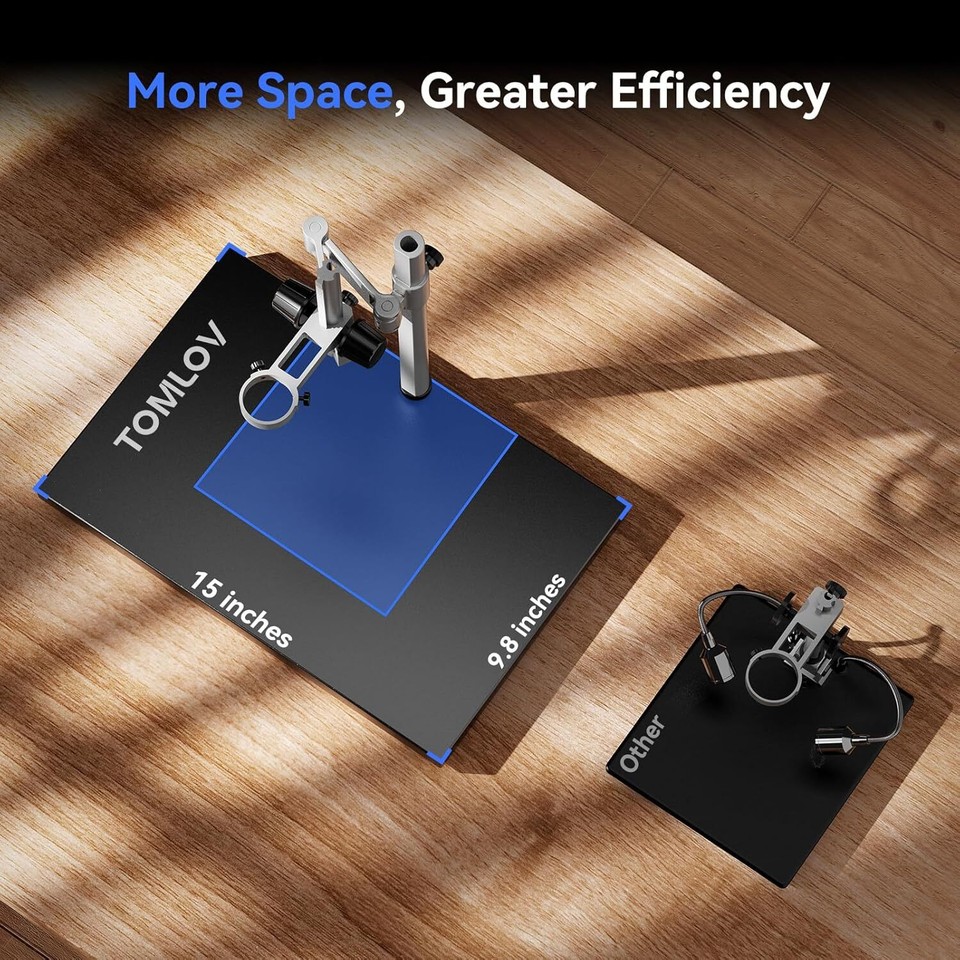 TOMLOV 4K Autofocus Digital Microscope 10.1" Spin Flex Arm Soldering ...