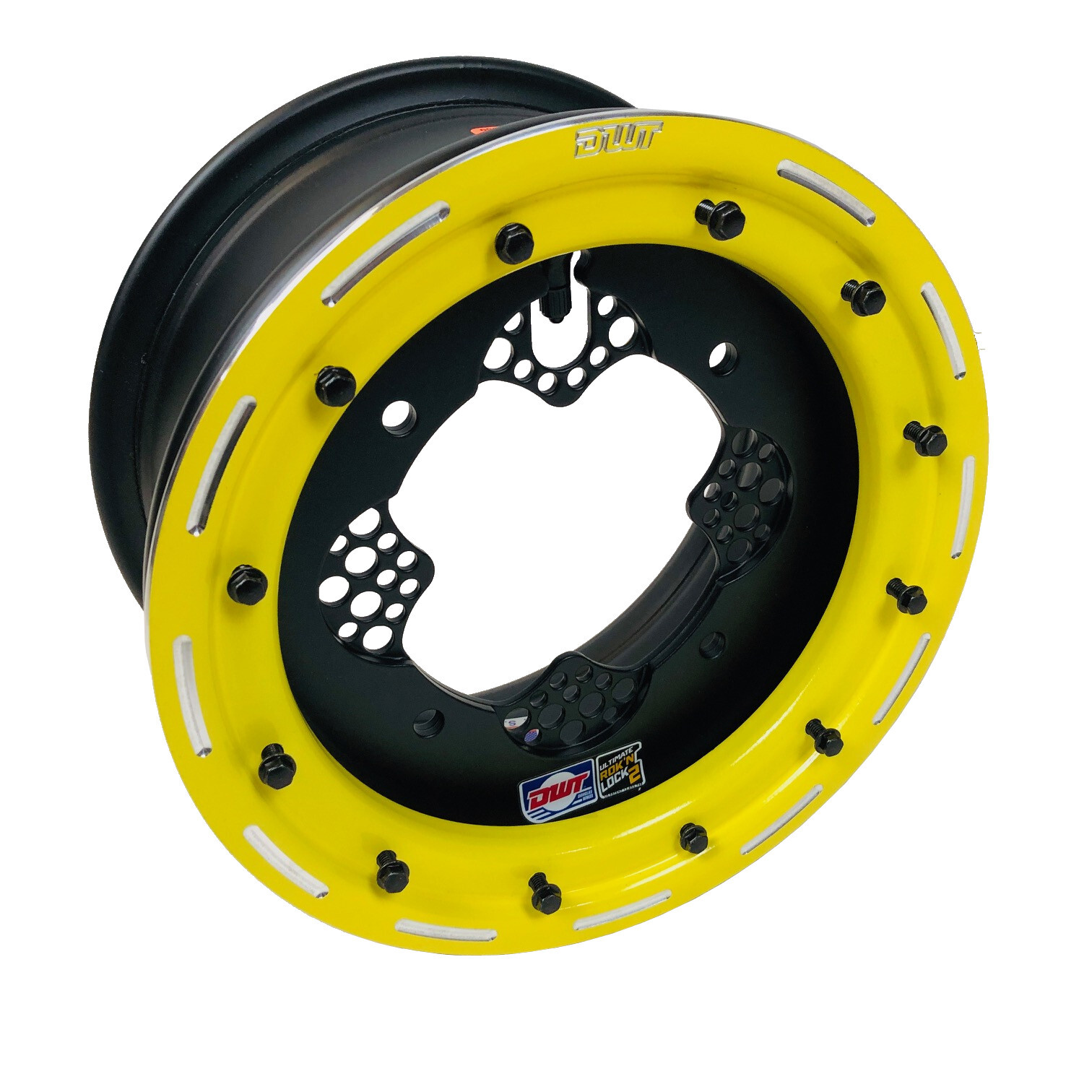DWT ROK'N LOK 2 Front Yellow Beadlock Rim Wheel 10" 10x5 4+1 4/156 ...