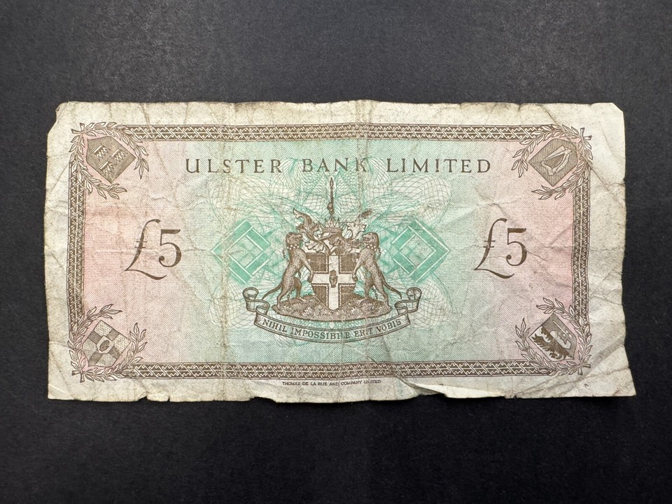Rare Vintage Ulster Bank (Northern Ireland) Pounds Banknote Set (6) LOT ...