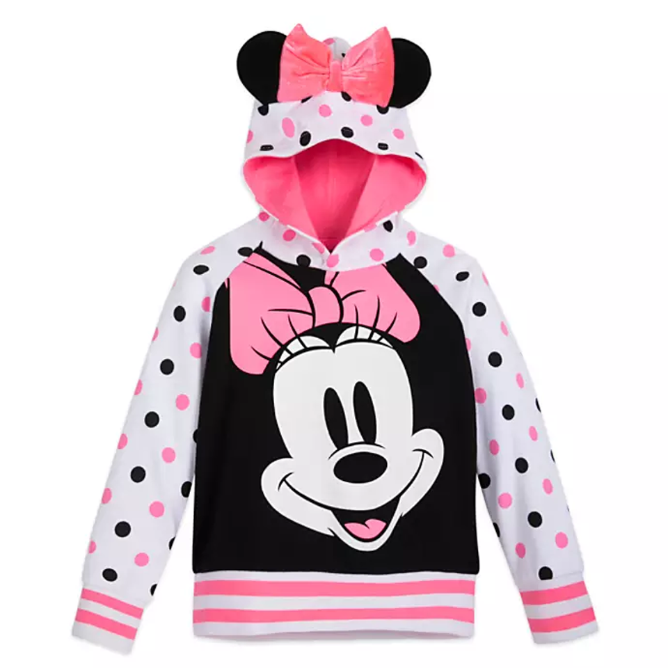 Disney Store Minnie Mouse Girls Hoodie Pullover or Zip Red Pink Black ...