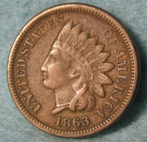 1863 Civil War Era Indian Head Penny Small Cent United States Coin #336 ...
