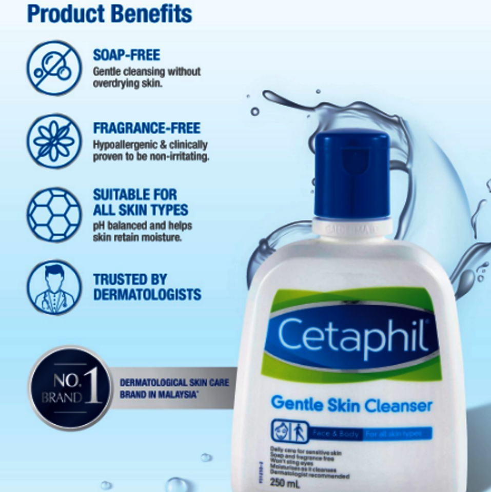 CETAPHIL GENTLE SKIN CLEANSER FOR FACE & BODY 500ML DHL EXPRESS ...