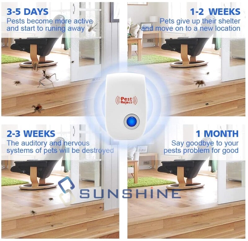 3Pcs Electronic Pest Repeller Ultrasonic Sonic Transonic Bats Rat Mouse ...