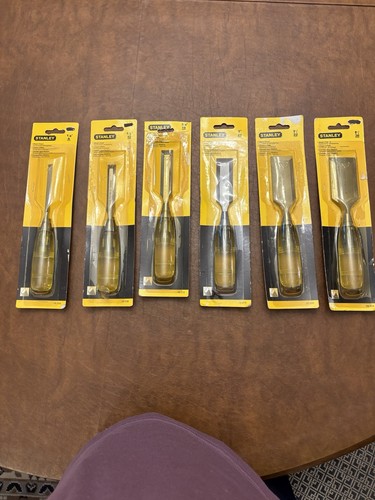 New Stanley Made in England Wood Chisels (6) .25 to 1.50 inches | eBay