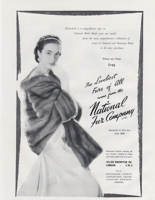 Original 1954 advert for the NATIONAL FUR COMPANY | eBay