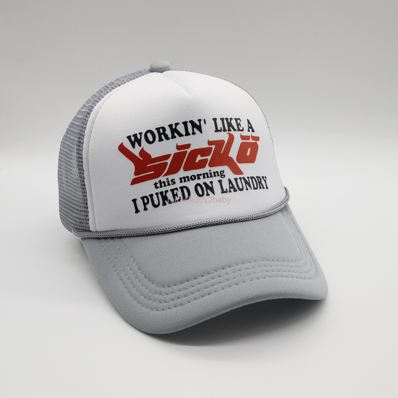 Working Like a Sicko Snapback TRUCKER HAT American retro truck IAN ...