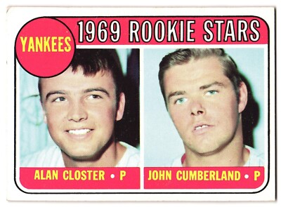 Alan Closter & John Cumberlland 1969 Topps MLB Rookie Card #114 Yankees ...