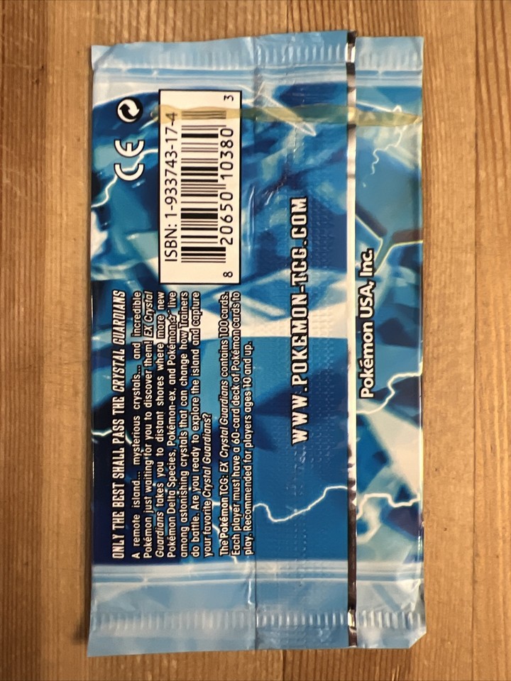 Pokémon EX Crystal Guardians Empty Booster Pack Wrapper Charizard Art ...