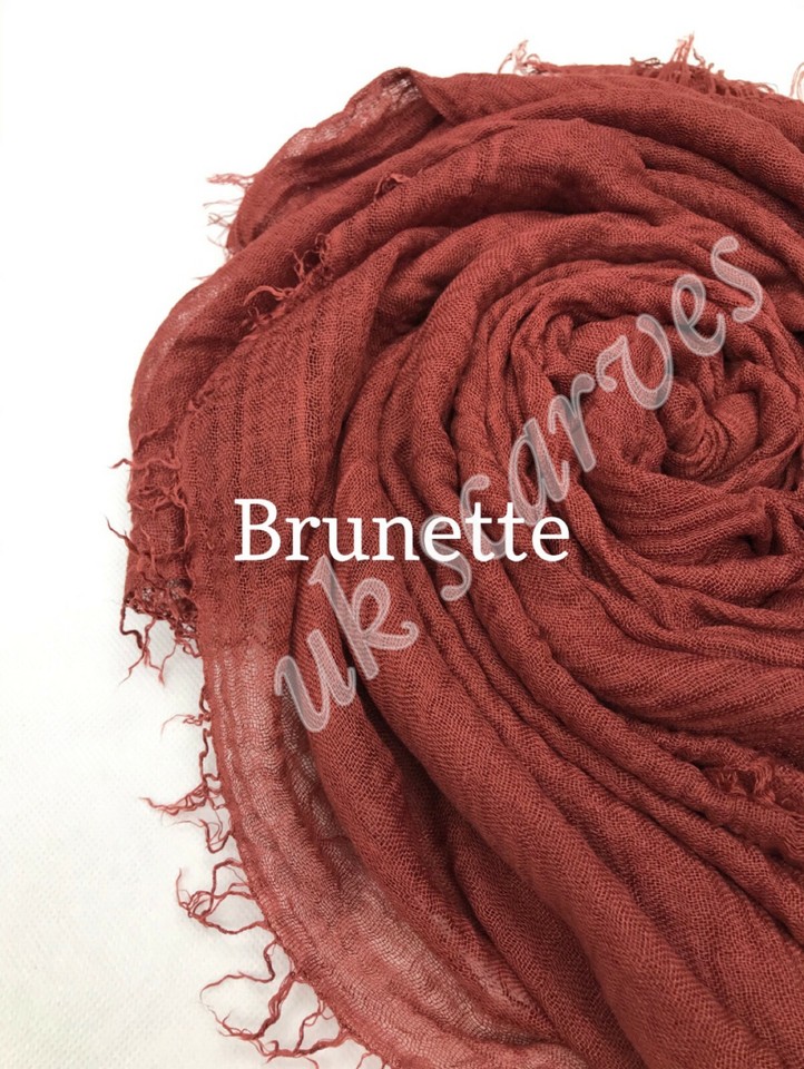 New Style Crinkle Scarf Hijab Plain Maxi Headscarf Crimp Scarves Shawl ...