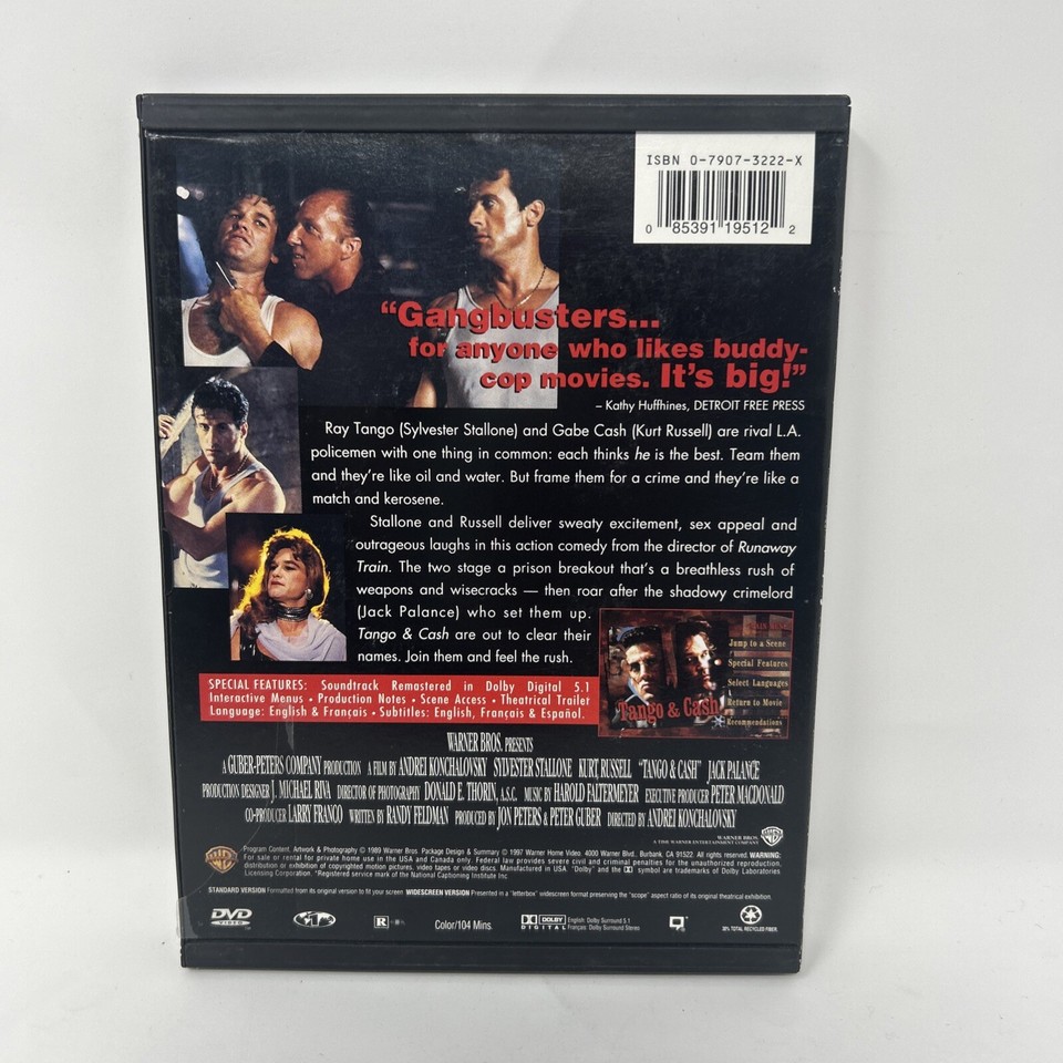 Tango & Cash DVD 1997 Remastered Wide & Full Screen Versions Complete ...