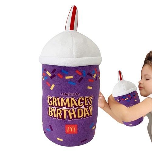 Grimace Shake Plushie 25cm Yellow Hat Grimac Cup Plush Doll Stuffed ...